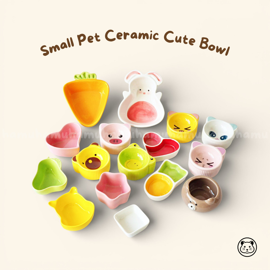 [Ready Stock] Ceramic Small Pet Cute Food Bowl Hamster Mangkuk Makanan ...