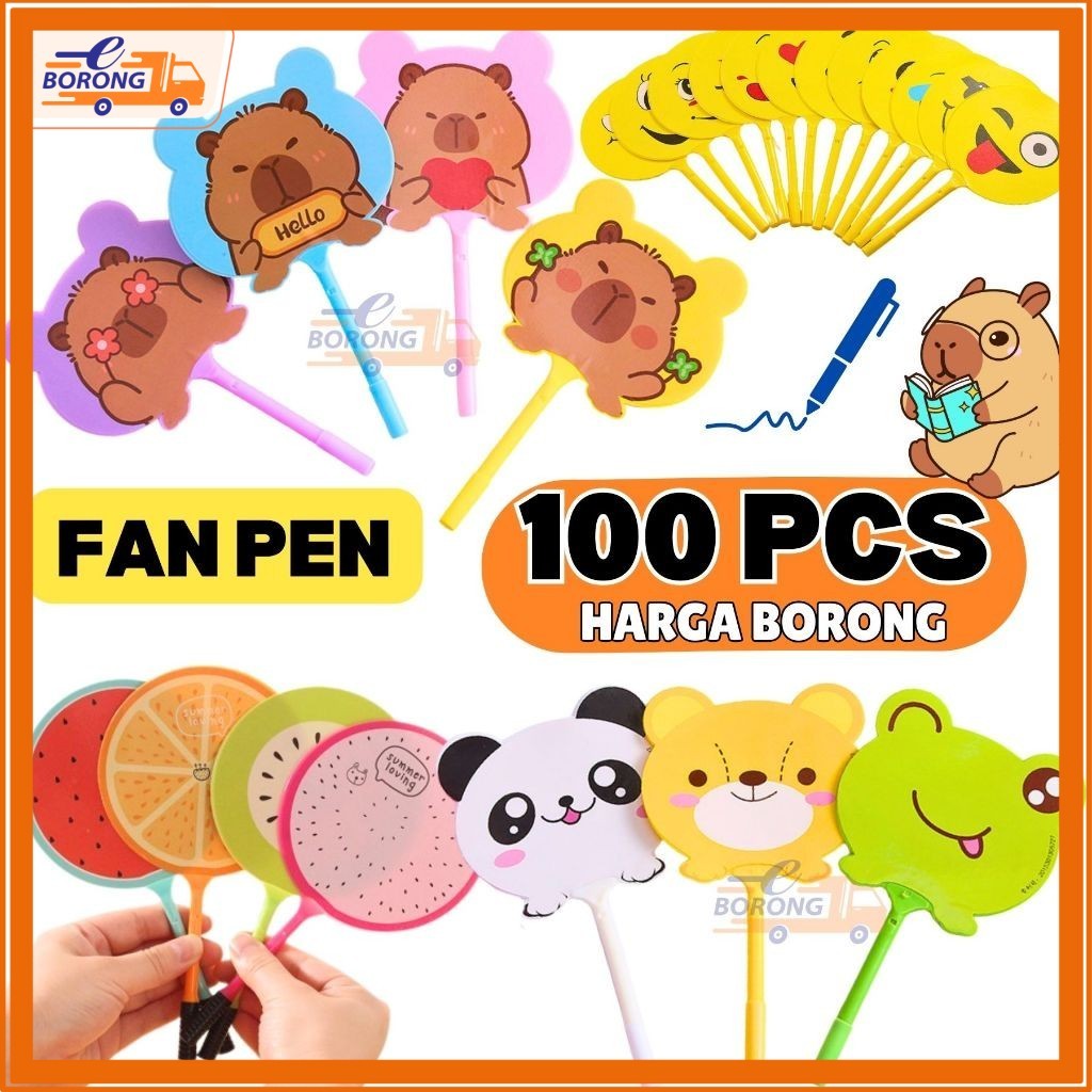 BORONG【100pcs】Fan Pen Wholesale Stationery Murah Goodies Doorgift ...