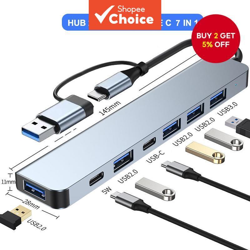 7-in-1 USB C Hub & Docking Station with USB 3.0 and PD Charging Type-C ...