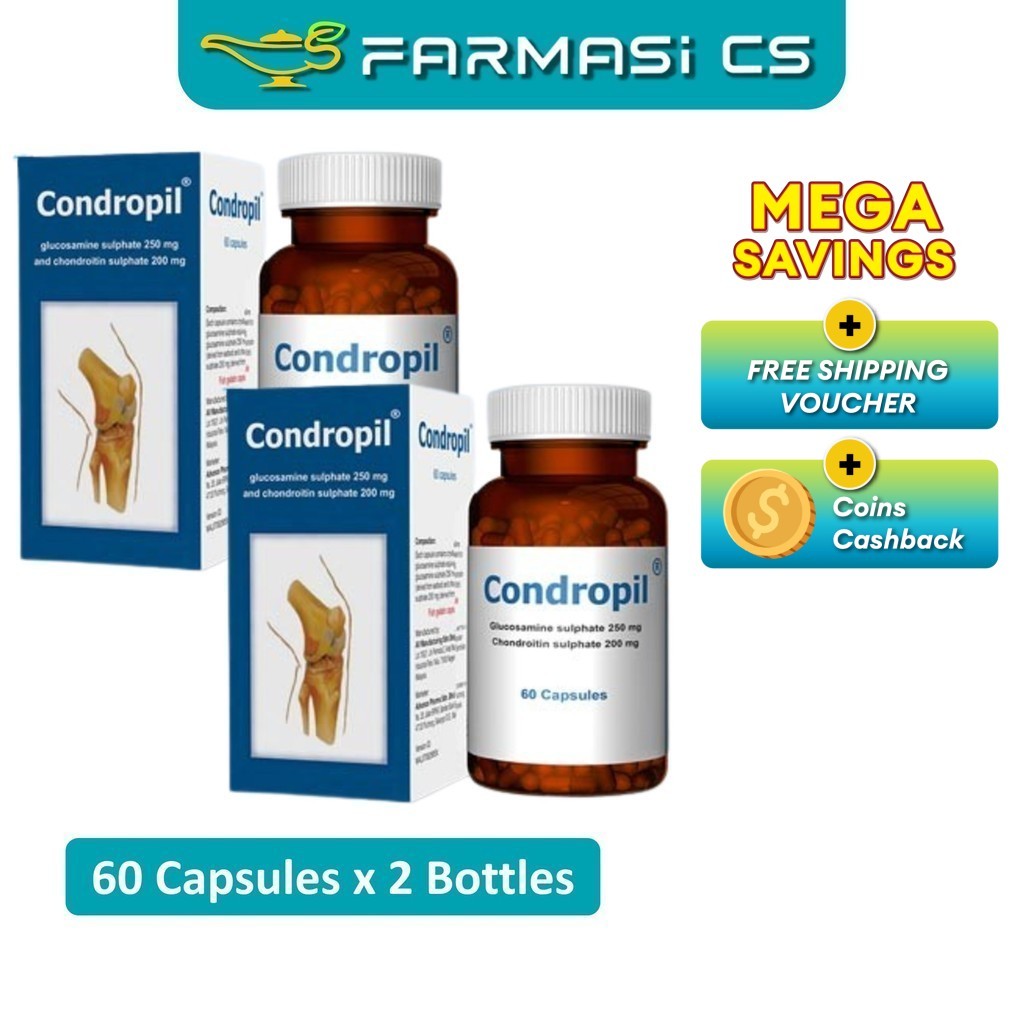 Condropil 60 Capsules x 2 Bottles (TWIN) EXP:04/2027 [ Glucosamine ...
