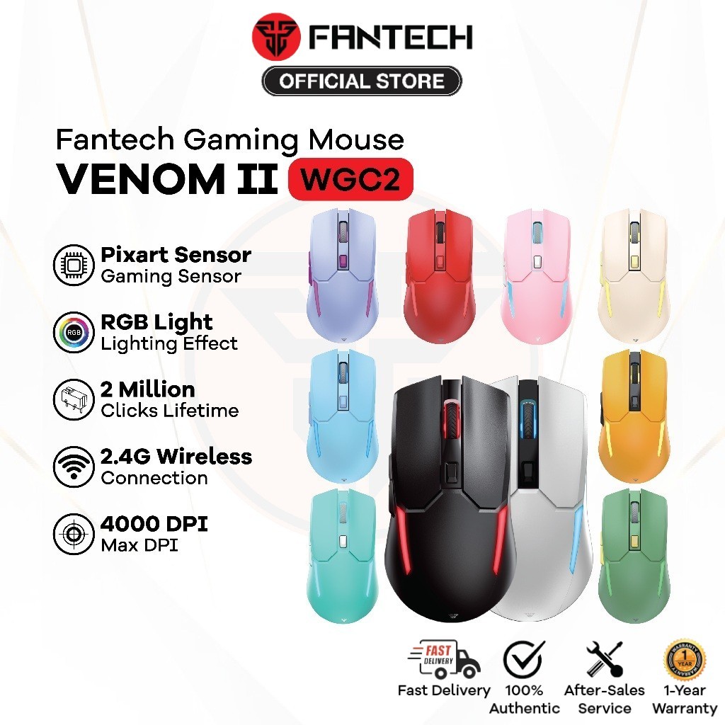 Fantech Venom II WGC2 Wireless 2.4GHz Gaming Mouse | 4000 DPI | Pixart ...