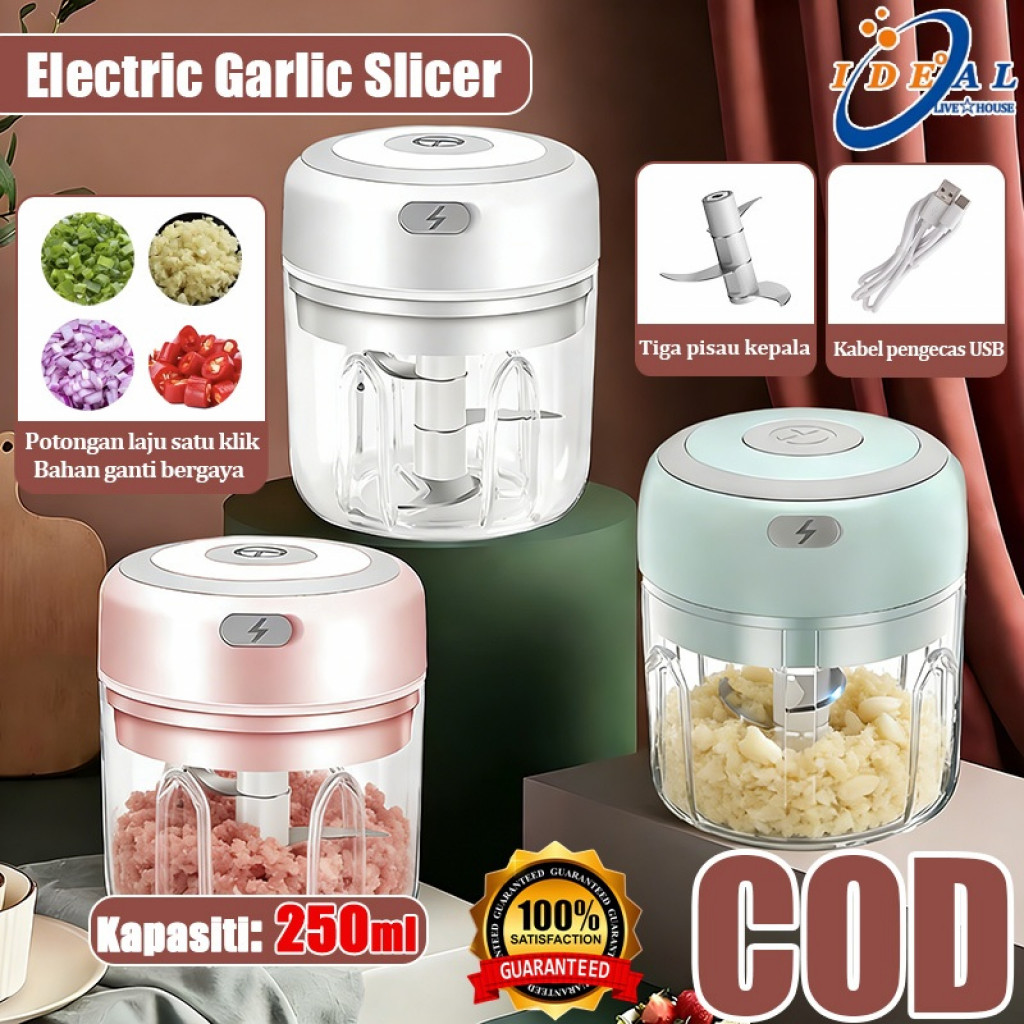 【waterproof】 Automatic Garlic Crusher Chopper Portable Mini Blender ...