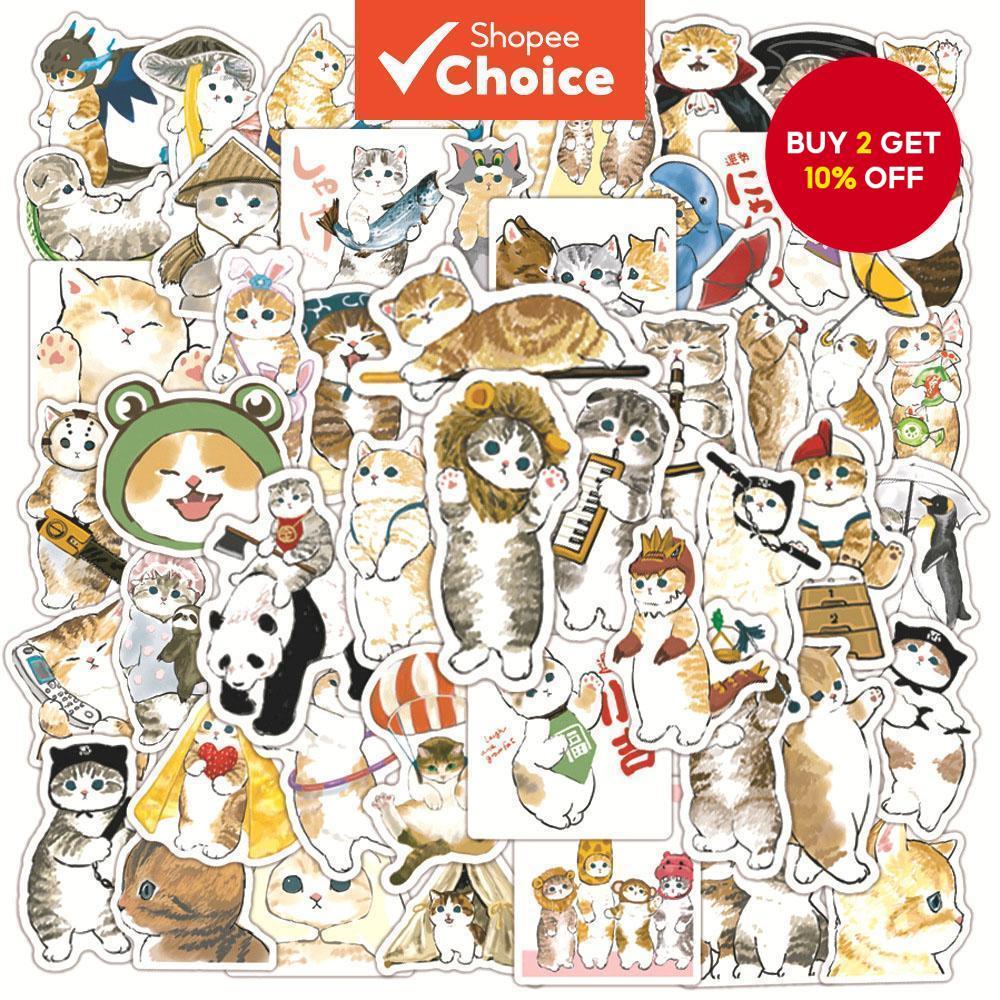 50Pcs Cute Lnk Cat Series Graffiti Stickers for Suitcases Mobile Phone ...