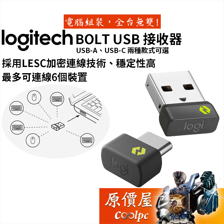 Logitech BOLT USB Wireless Receiver Encrypted Connection/Maximum ...