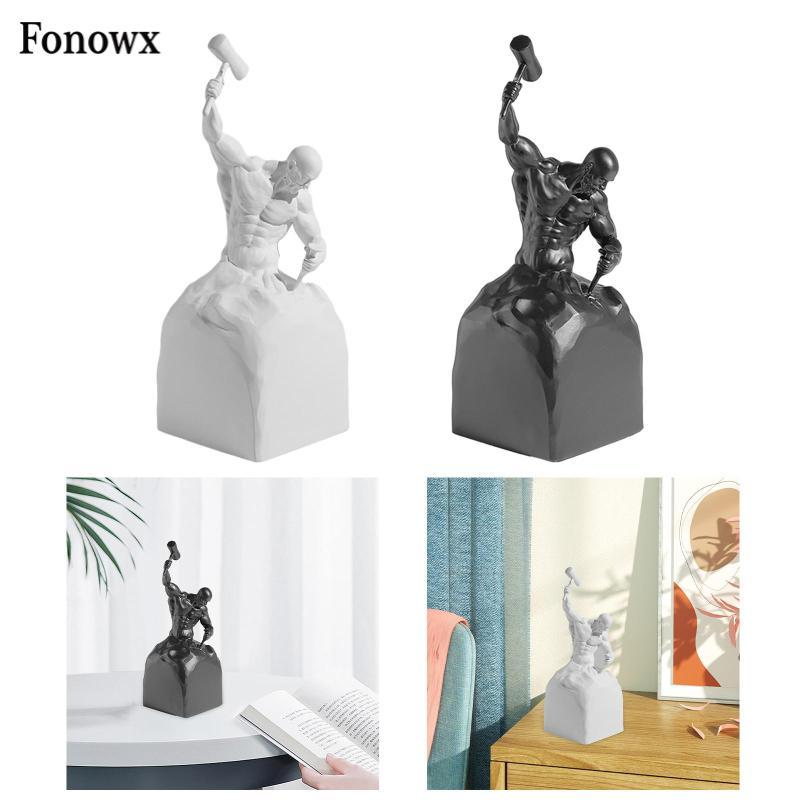 Fonowx Resin Simple Men Figures Self Carving Figure Statue Minimalist ...
