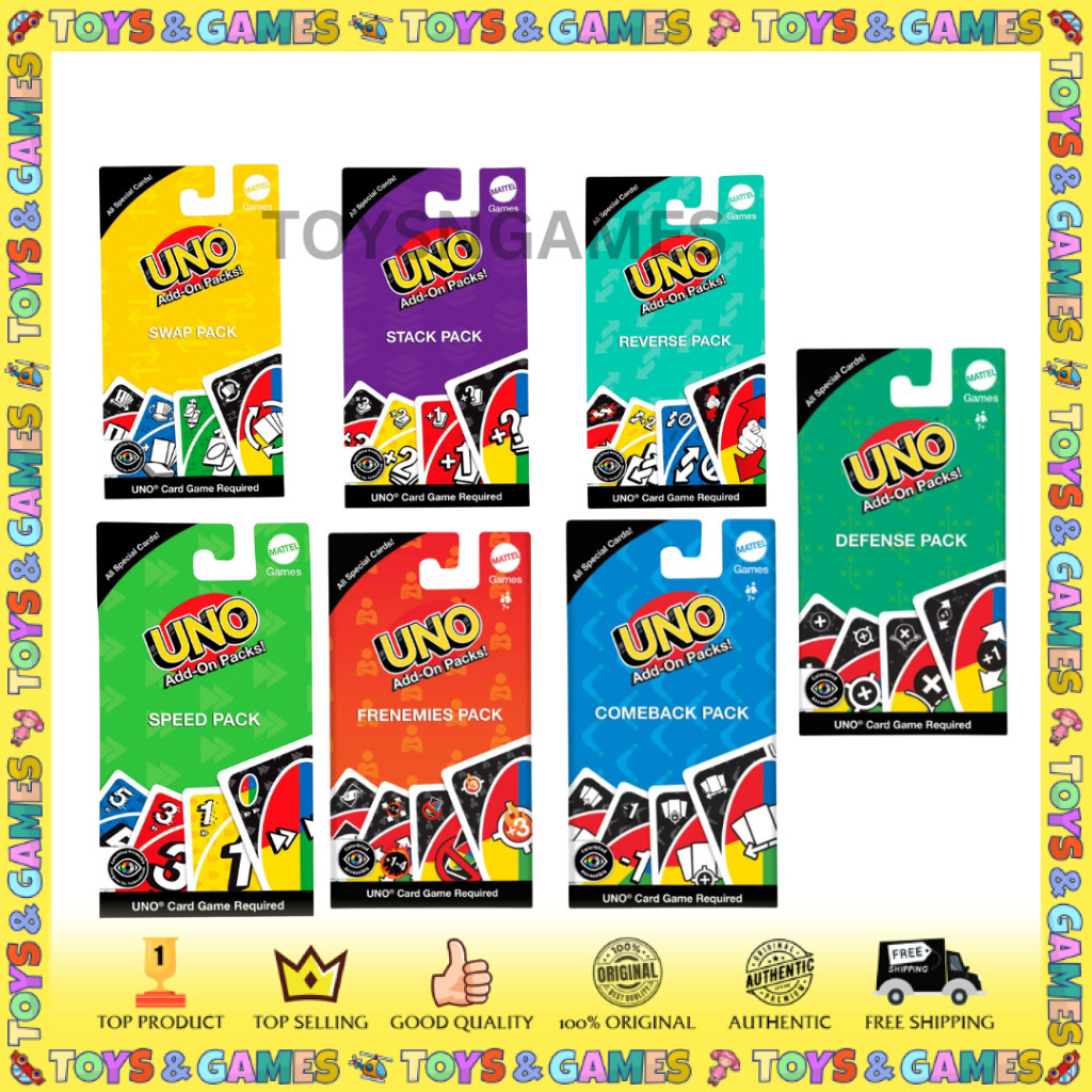 Card Game UNO 16 pcs Add On Expansion Card Packs pack(Comeback Reverse ...