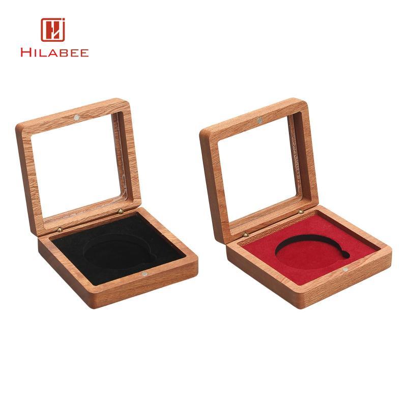 [UsusexaMY] Wooden Presentation Box for Coins with Transparent Lid ...