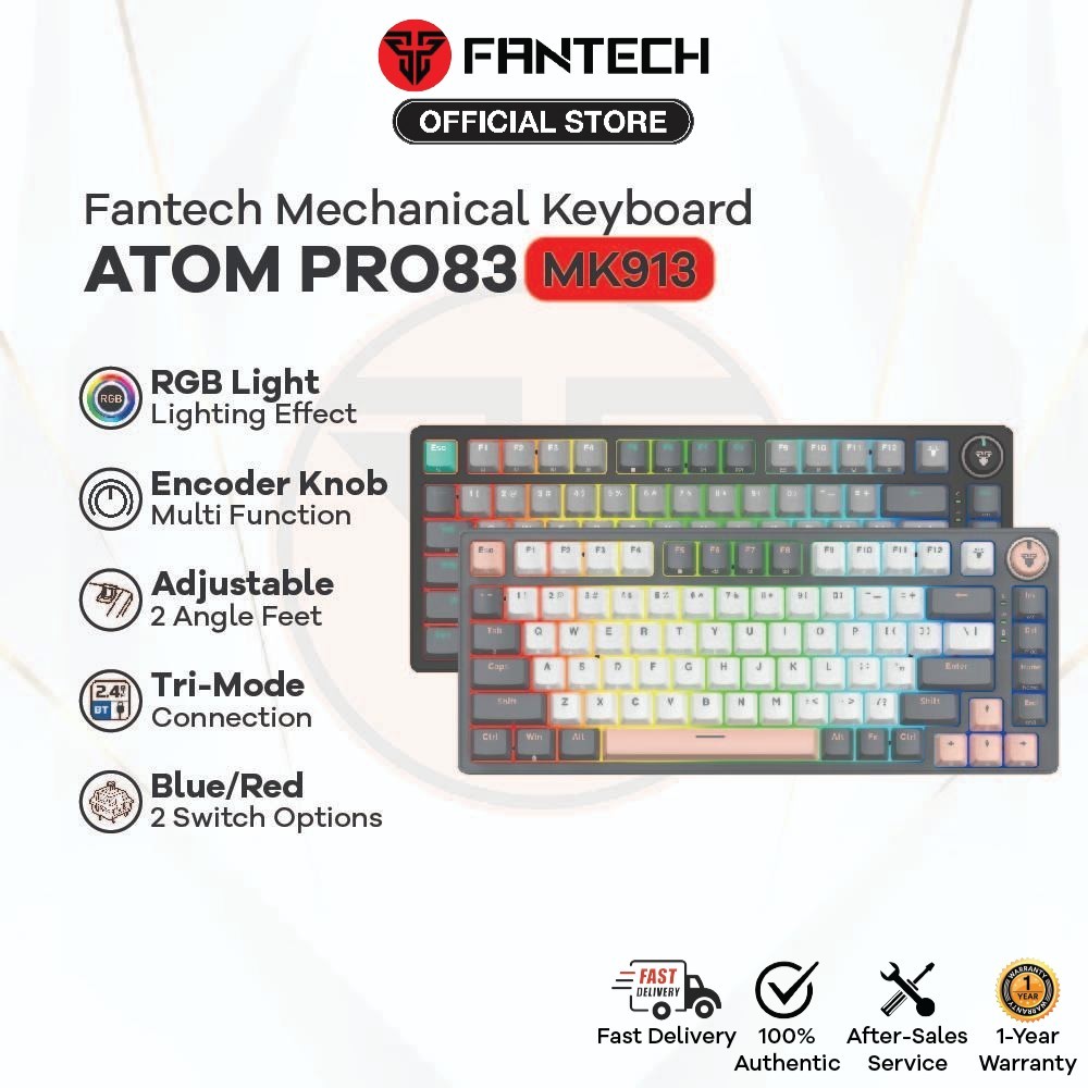 Fantech Atom Pro83 MK913 Wireless Mechanical Keyboard | Hot Swappable ...