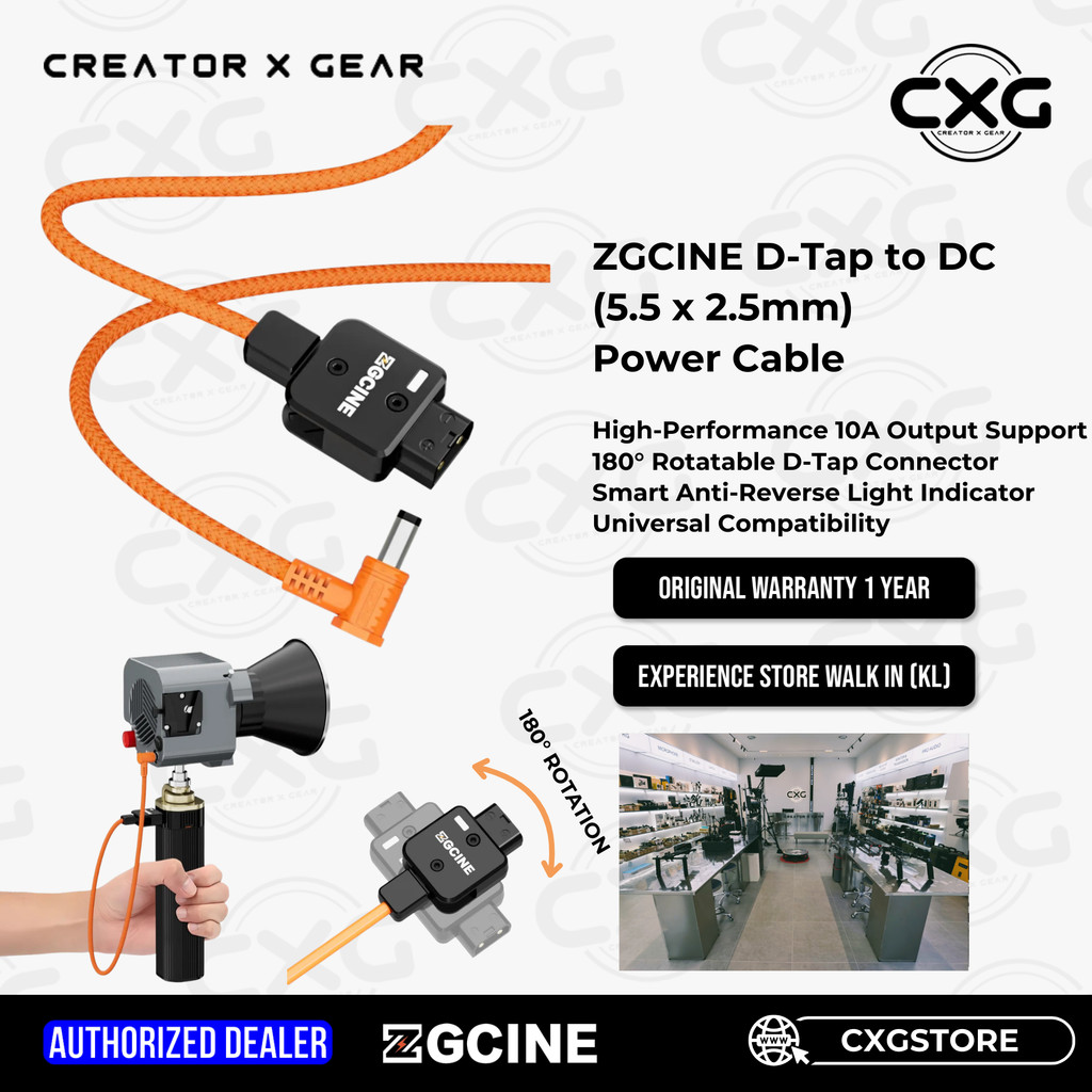 ZGCINE DTap to DC Cable 5.5*2.5 60cm For Camera / Monitor / Light ...