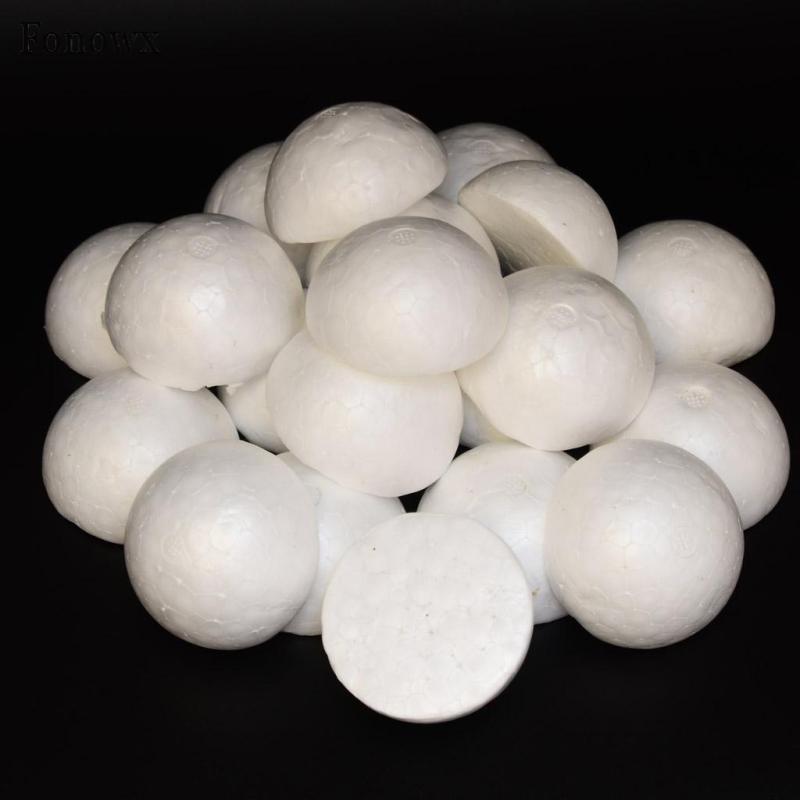 [AbabixaMY] 50 Pieces 60mm Half Round Foam Ball Christmas Ornaments ...