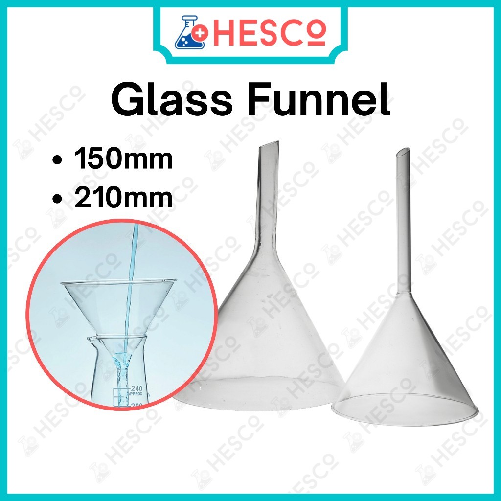 Glass Funnel Filter Funnel Borosilicate Corong Kaca 玻璃漏斗 – 150mm 210mm ...