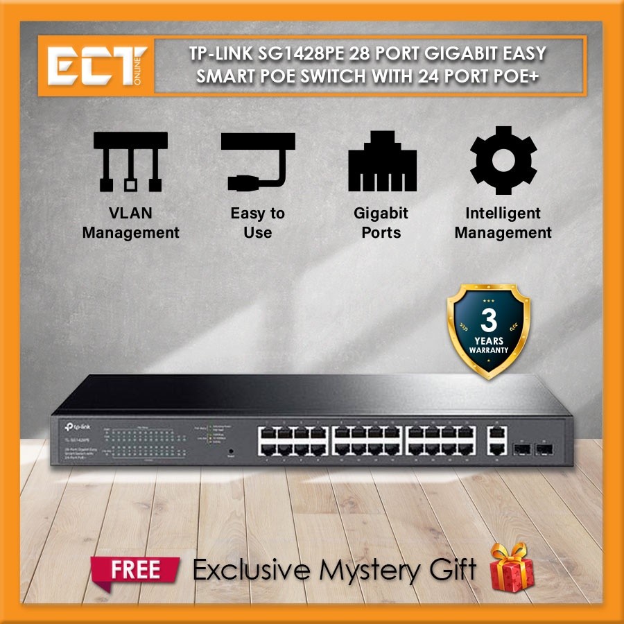 TP-Link SG1428PE 28 Port Gigabit Easy Smart PoE Switch With 24 Port ...