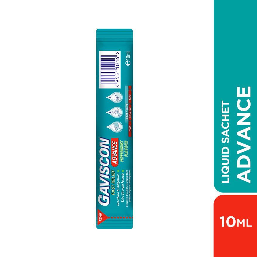 GAVISCON Heartburn & Indigestion Relief Advance Sachet 10ml | Shopee ...