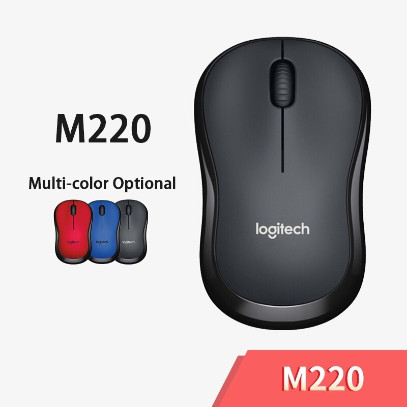 M220 Silent Mouse Wireless 1600DPI Optical Mouse 2.4 GHz with USB Receiver for Office Home Pc ...
