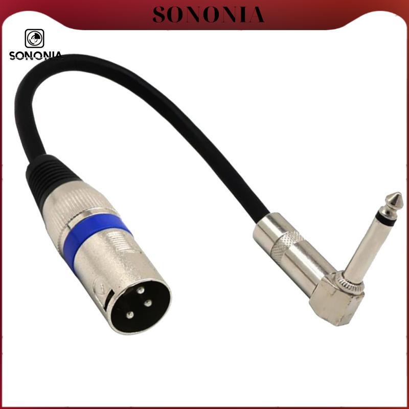 [SONONIA] XLR Male to 6.35mm 1/4 inch 90 Degree Male Port Jack Adapter ...