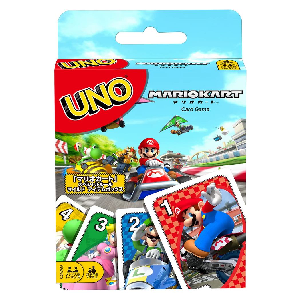 Mattel Game UNO Mario Kart Card Game Party Game for 2-10 Players, Ages ...