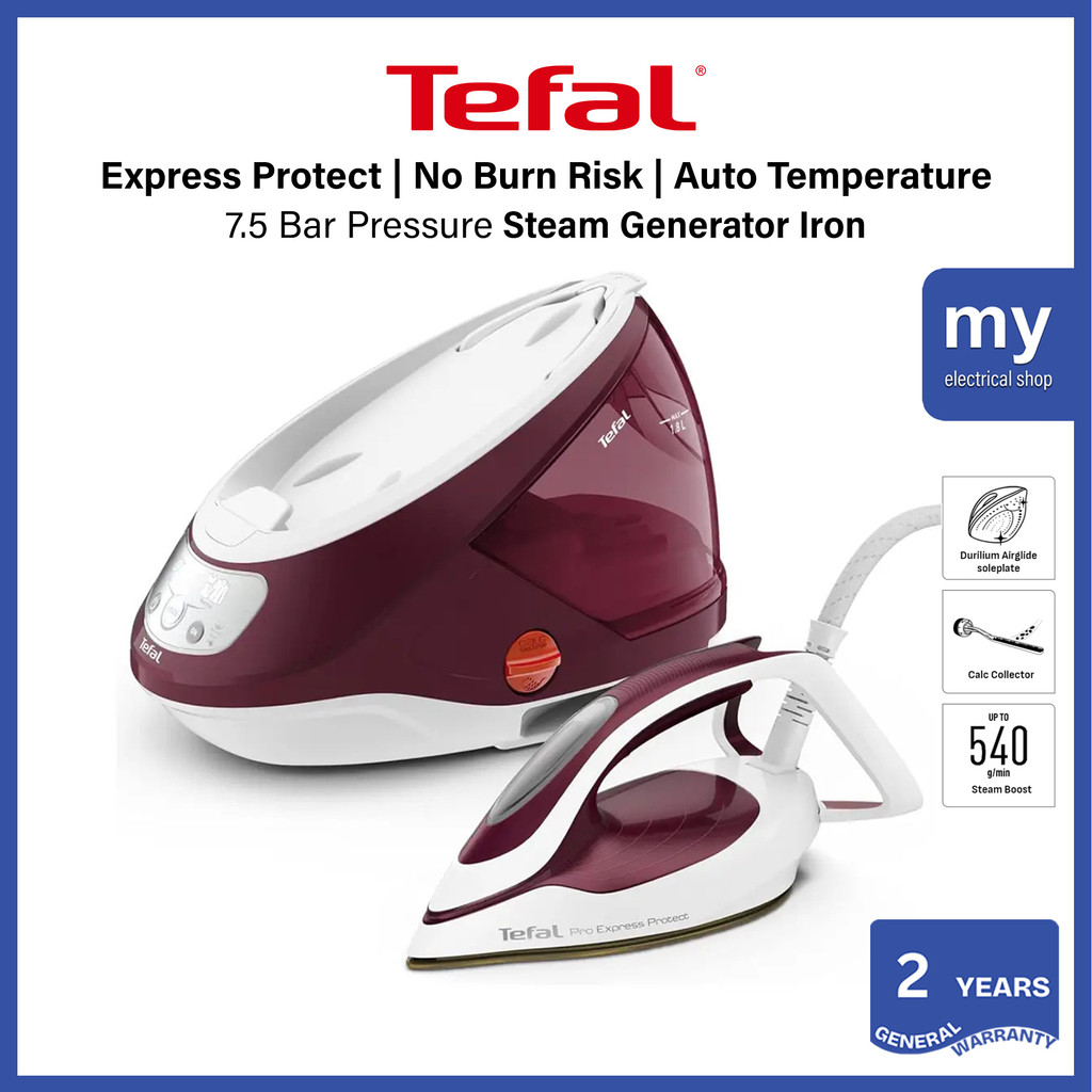 Tefal Pro Express Protect GV9220 High Pressure Steam Generator Iron ...