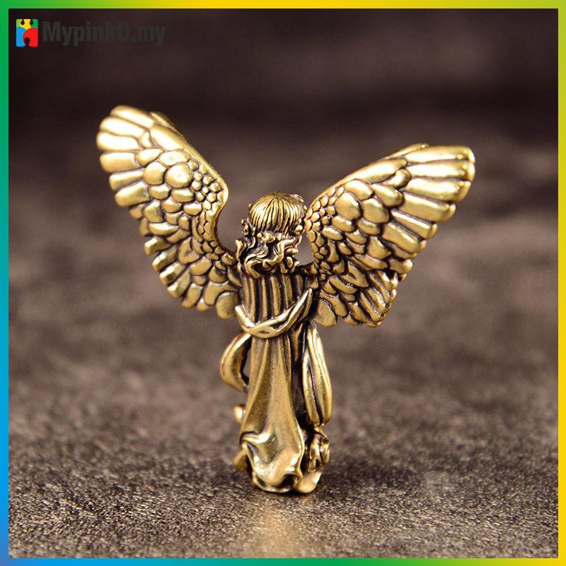 Mypink Vintage Brass Blessed Guardian Angel Figurines Miniatures ...