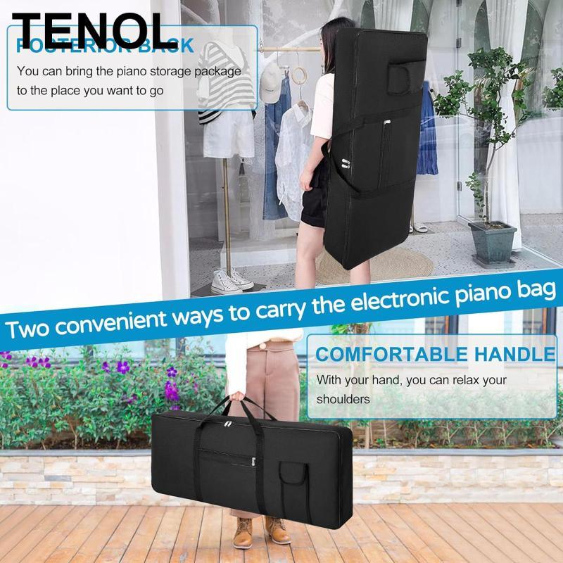 [TENOL] 61 Keys Keyboard Case Piano Bag Lightweight Thick Water ...