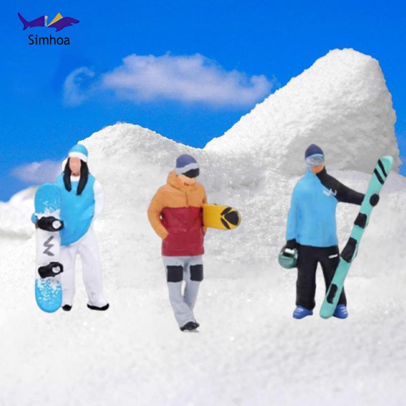 Simhoa 3-piece Model of A Skier Figure in 1:64 Scale Miniature Skier ...