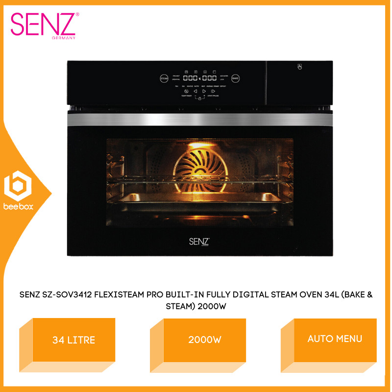 Senz SZ-SOV3412 FlexiSteam Pro Built-in Fully Digital Steam Oven 34L ...