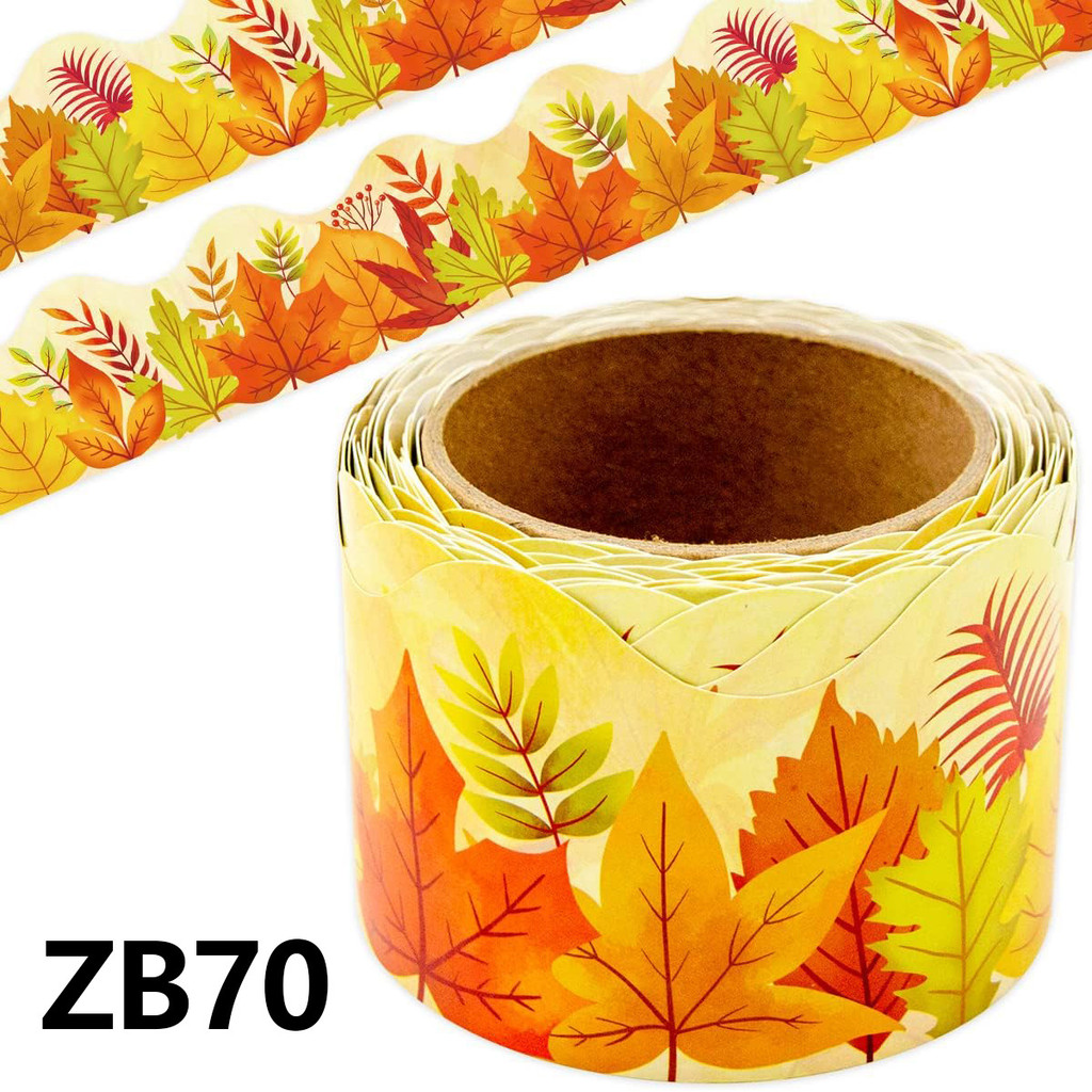 10m Autumn Bulletin Board Border Maple Leaf Shape Die-Cut Bulletin ...