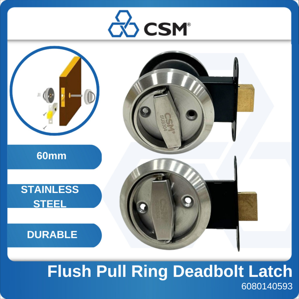 CSM Stainless Steel Flush Pull Ring Double Single Mortise Body Set for ...