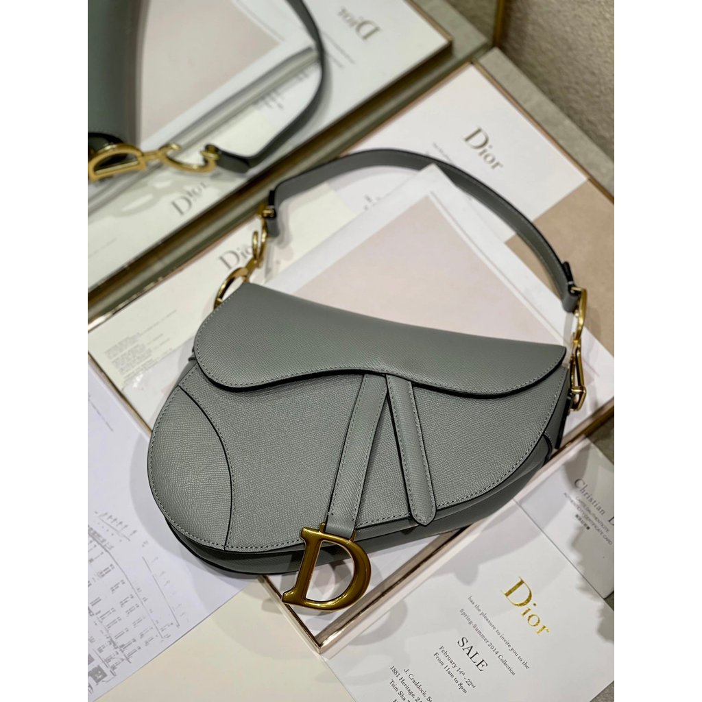 Dior [Large Size] Gray-Palm Pattern Saddle Jacquard Embroidered Canvas ...