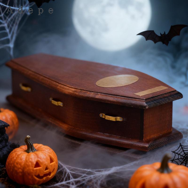 [Adepe] Miniature Casket,Mini Decor Display Piece,Brown DIY Micro Scene ...