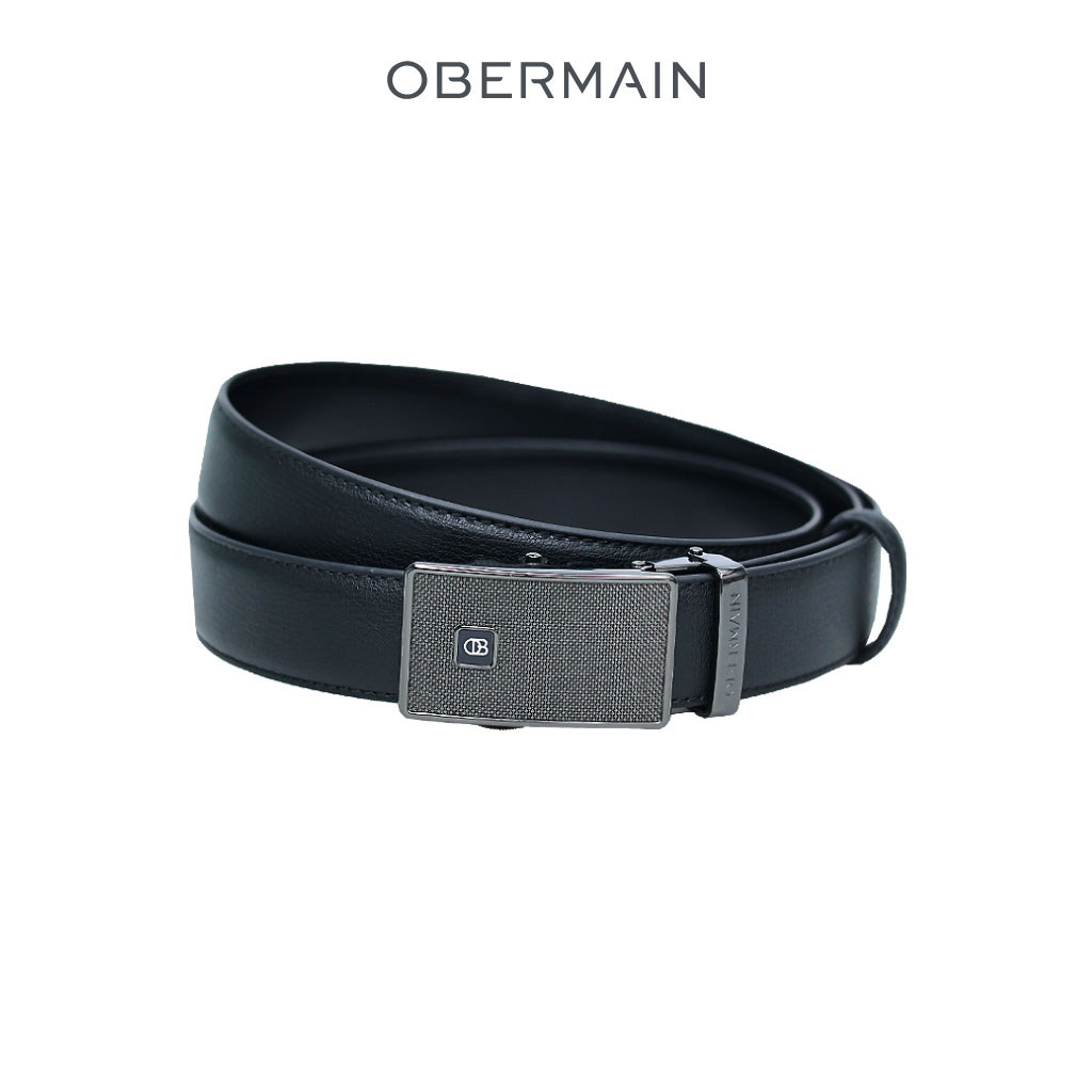 OBERMAIN Men's Belt / 32MM Automatic Buckle / Leather / Black ...