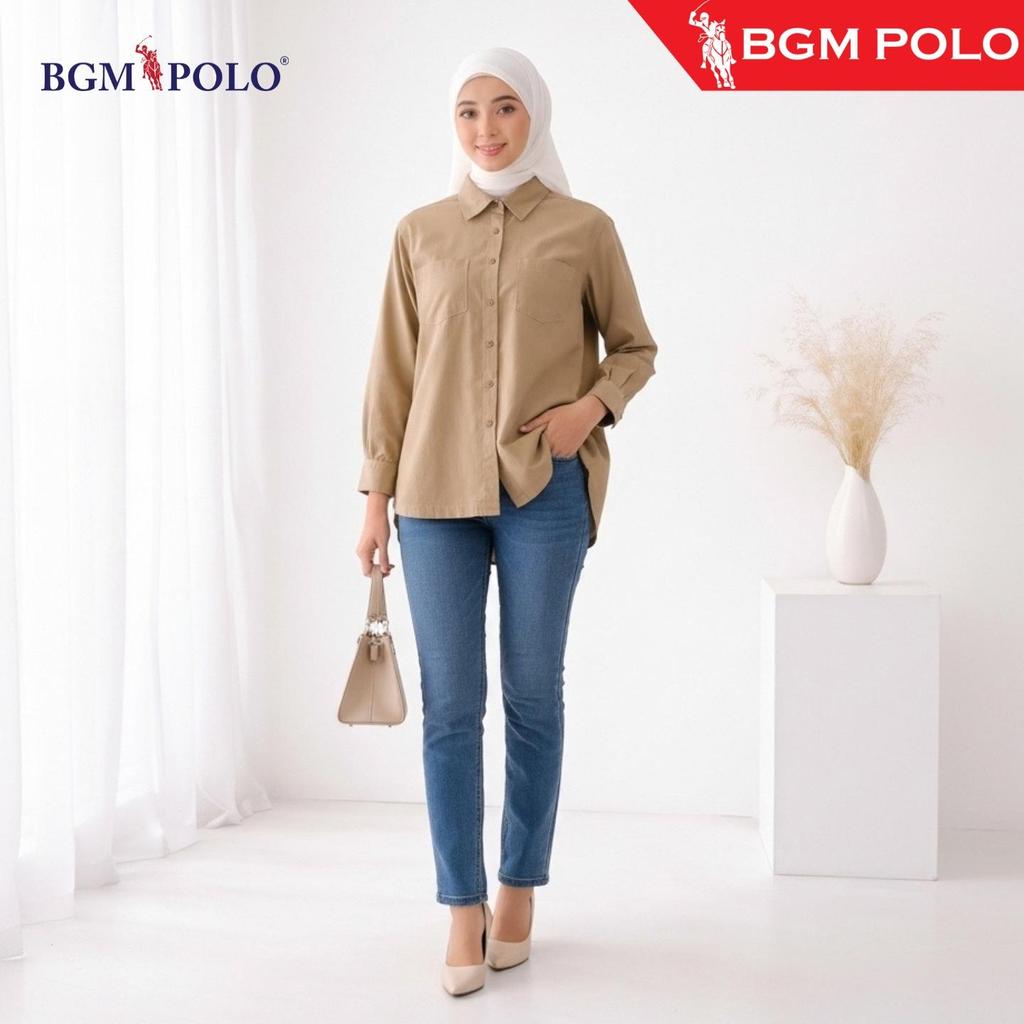 BGM POLO LADIES PLAIN SHIRT WITH 2 POCKET-BP-LS4762P-SFE Blouses Tops ...