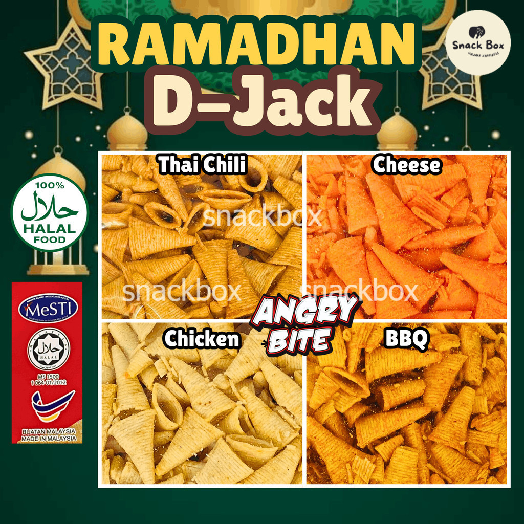 [HALAL] D-Jack Angry Bites Snack Cheese / BBQ / Chicken / Cili Manis ...