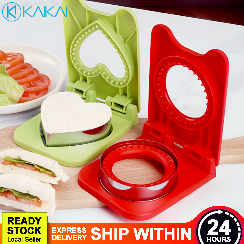 🔥 LUNCH MAKER 🔥 Stainless Steel Sandwich Cutter Mold Toast Bread ...