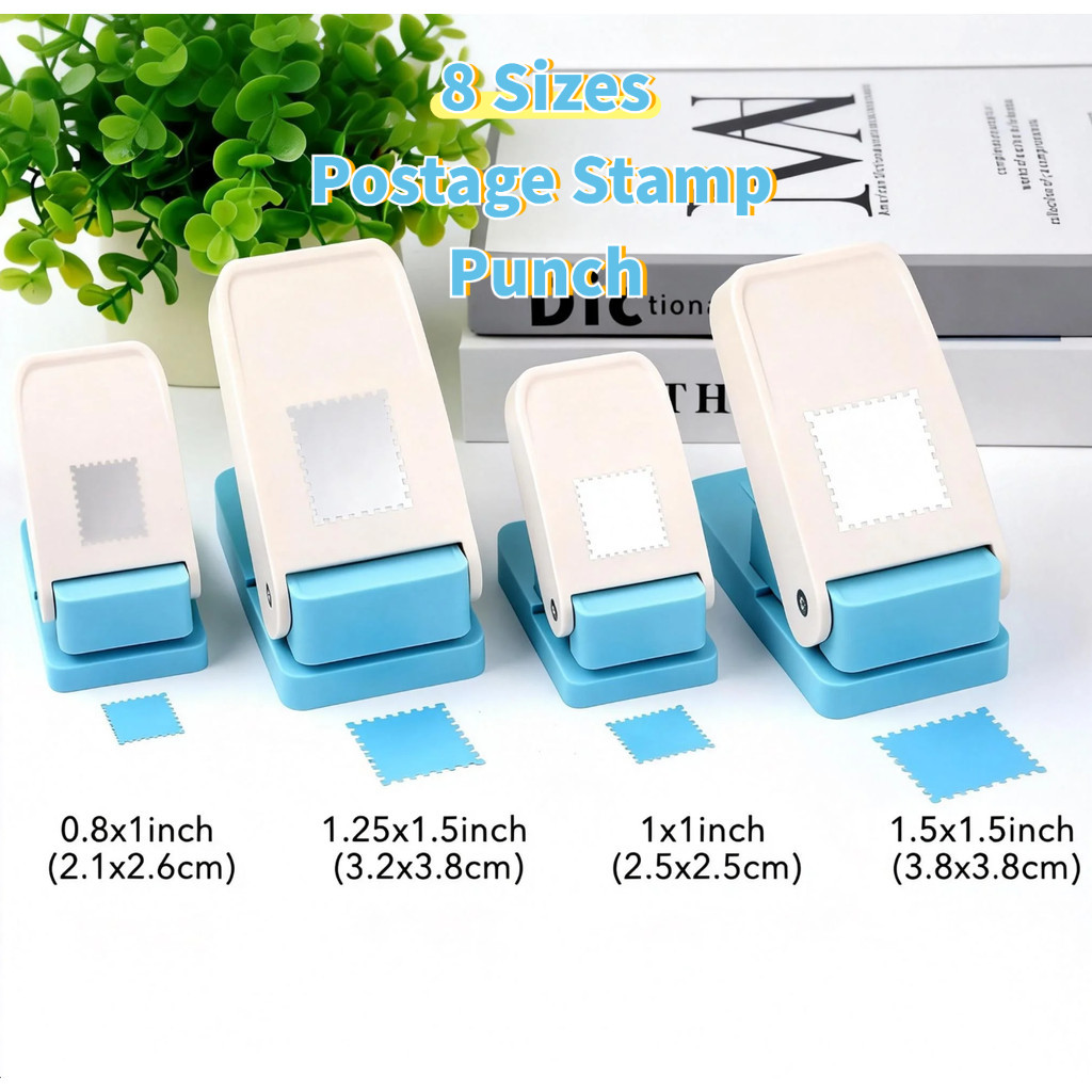 8 Sizes Postage Stamp Edge Craft Punch, Rectangular Scrapbooking Tool ...