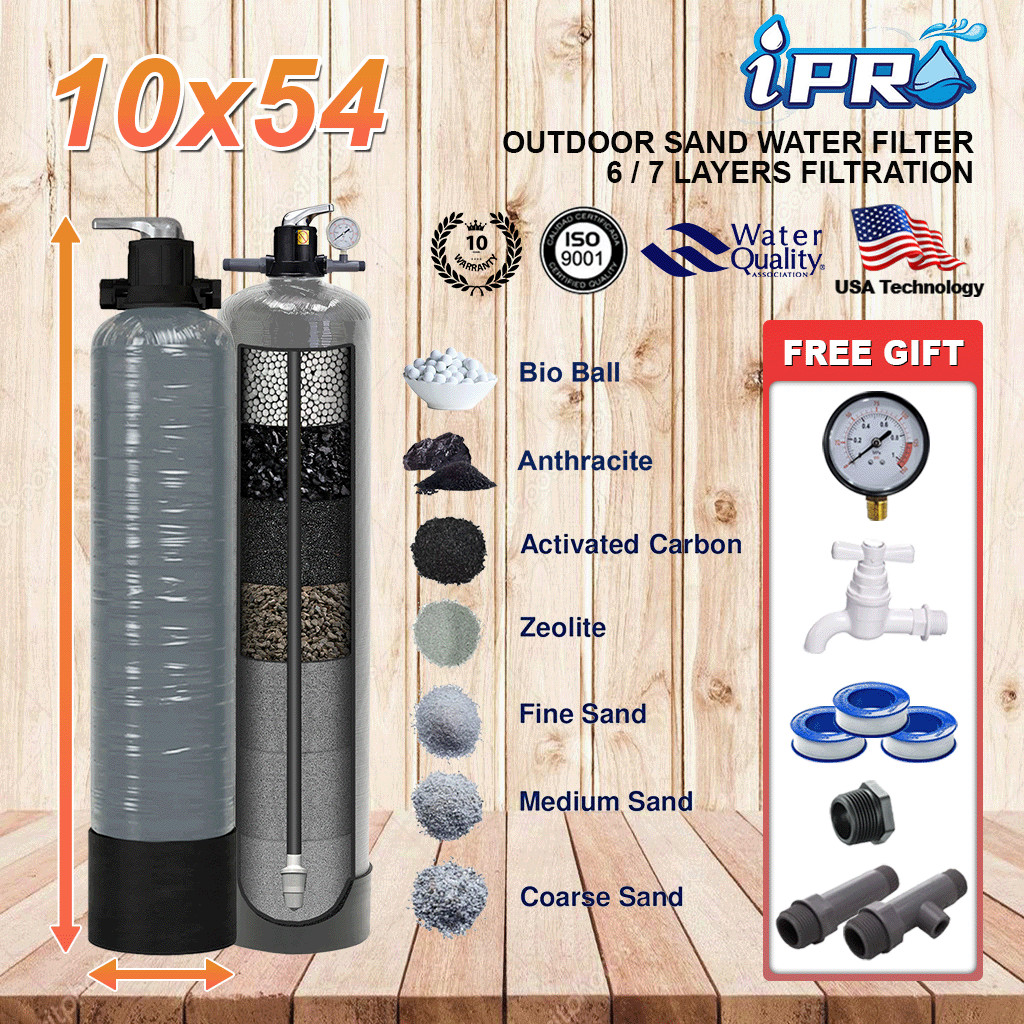 Waterman Sand Outdoor water Filter 10" x 54" FRP / Penapis Air Bersih ...