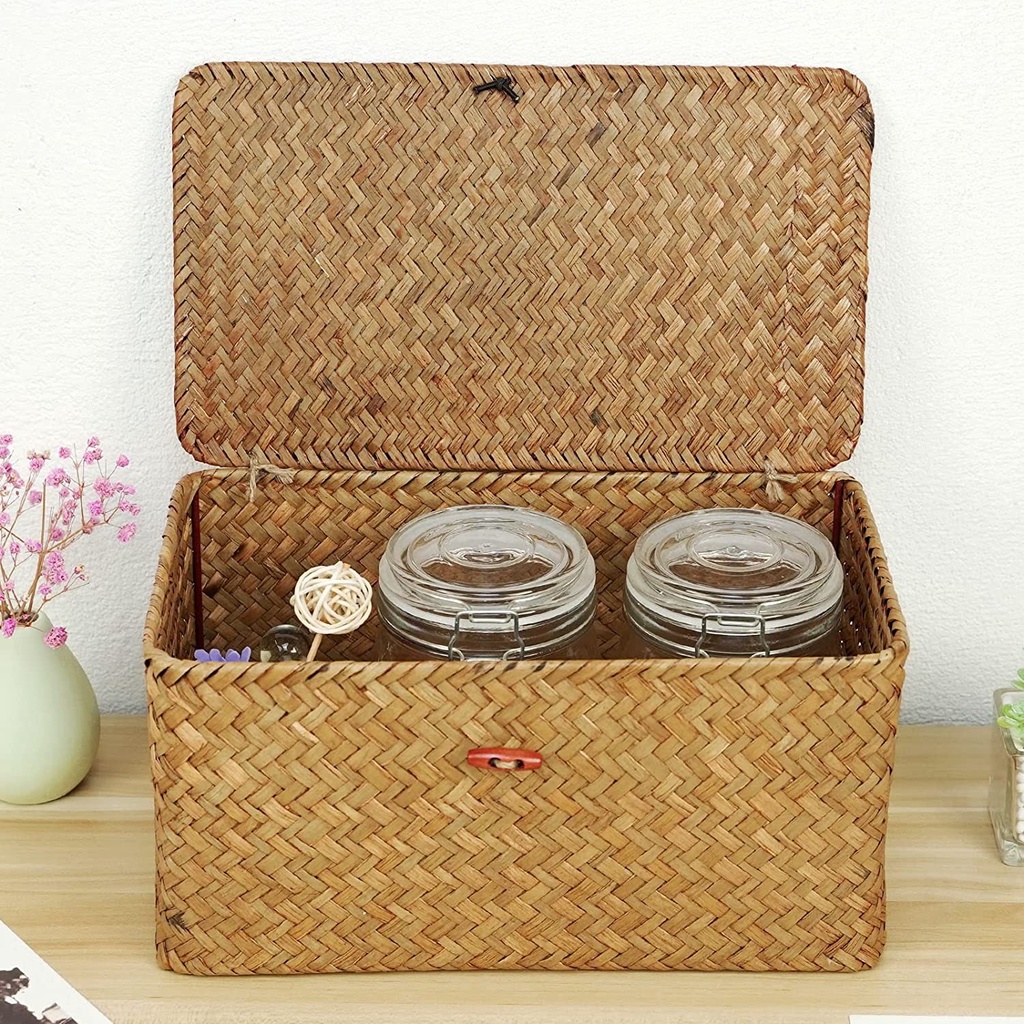 Rattan Basket Hamper Basket Bakul Mengkuang Rotan Handmade Woven Box ...