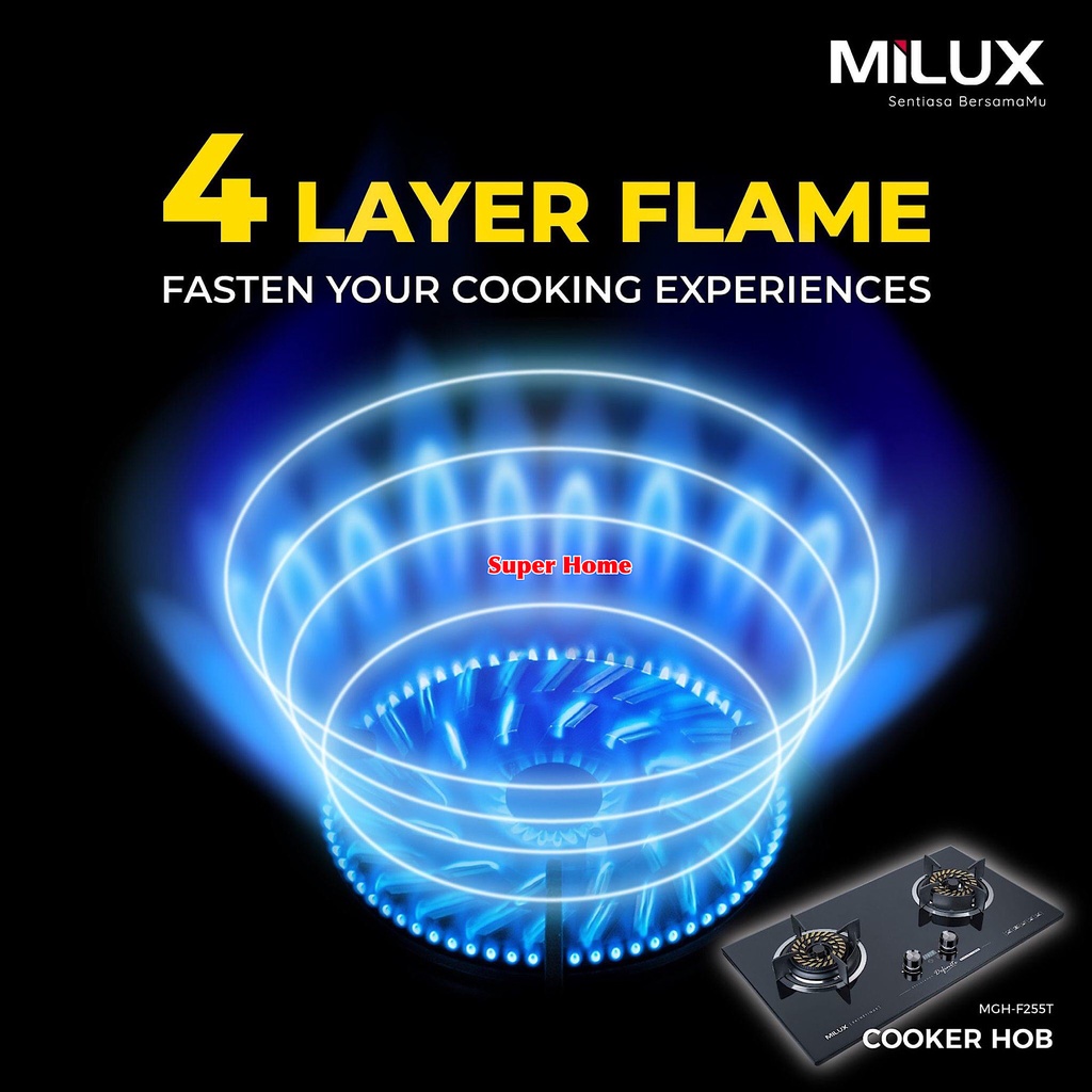 Milux Built-in Hob MGH-F255T Digital Timer Tempered Glass Built-in Hob ...