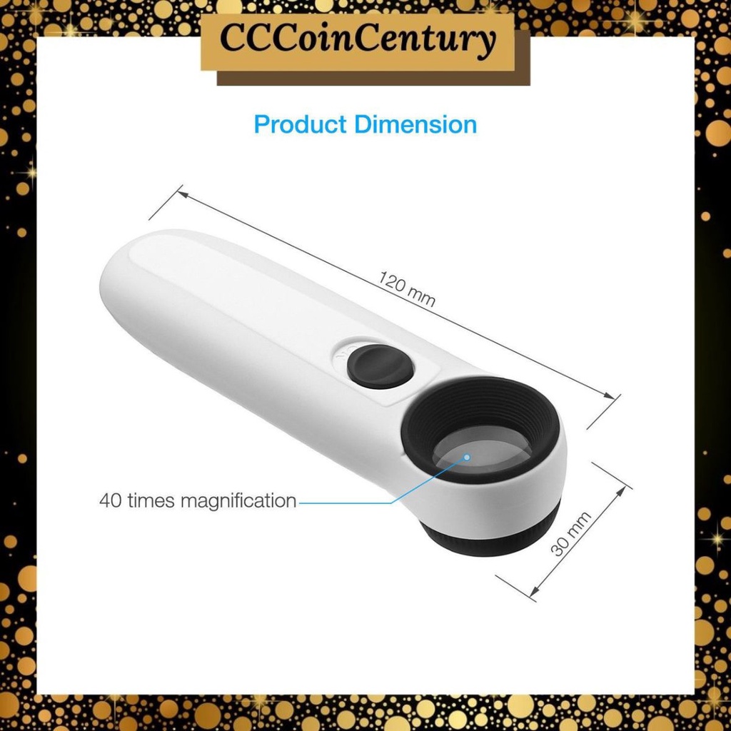 【READY STOCK KL】LED Handhold Magnifier 40x (Glass Mirror) *40倍LED放大镜 ...