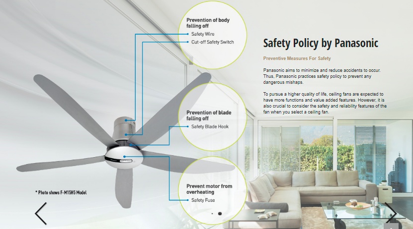 PANASONIC Ceiling Fan 6 Blade Pipe Type F-M18LY (70") DC Motor Yuragi ...