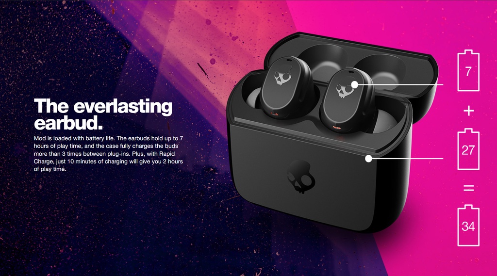 Skullcandy MOD True Wireless pocket-sized and customized | Shopee Malaysia