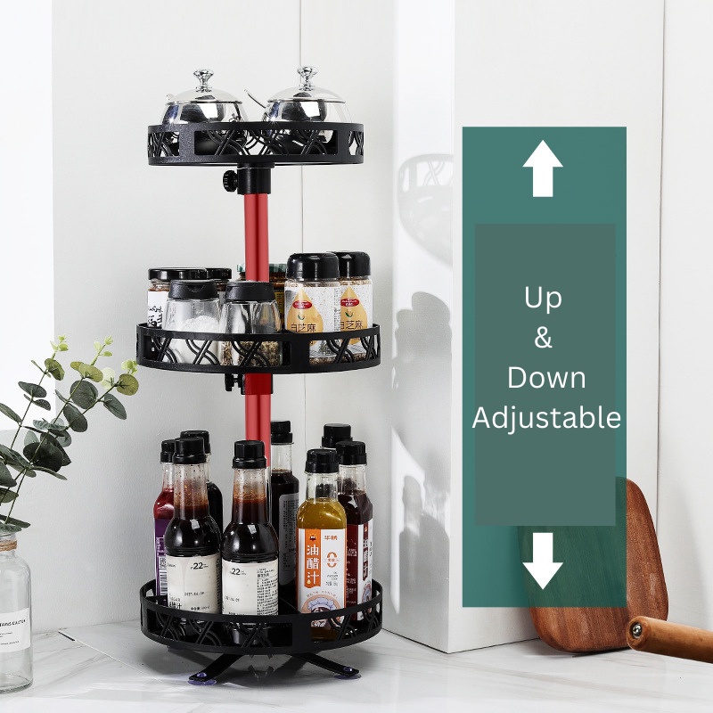 Stainless Steel 360° Rotatable Rak Rempah Rak Spice Seasoning Condiment ...