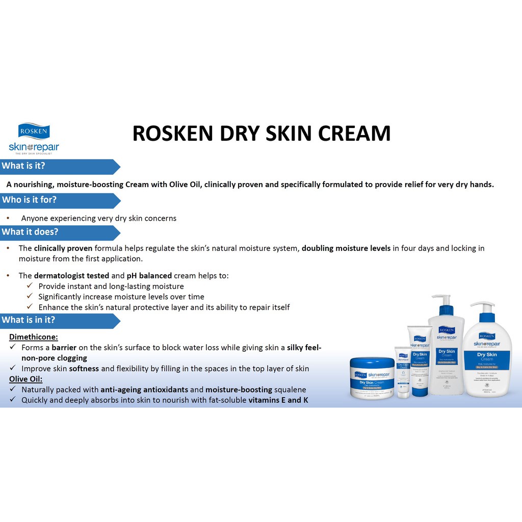 Rosken Krim Kulit Kering (75ml) | Rosken Skin Repair Dry Skin Cream ...