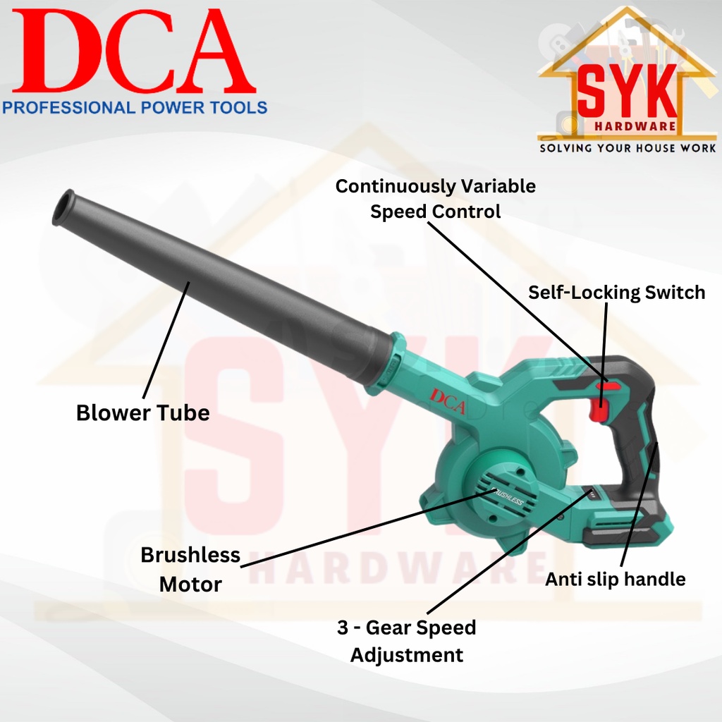 SYK DCA ADQF32 Cordless Brushless Blower Vacuum Cleaner Battery Leaf ...