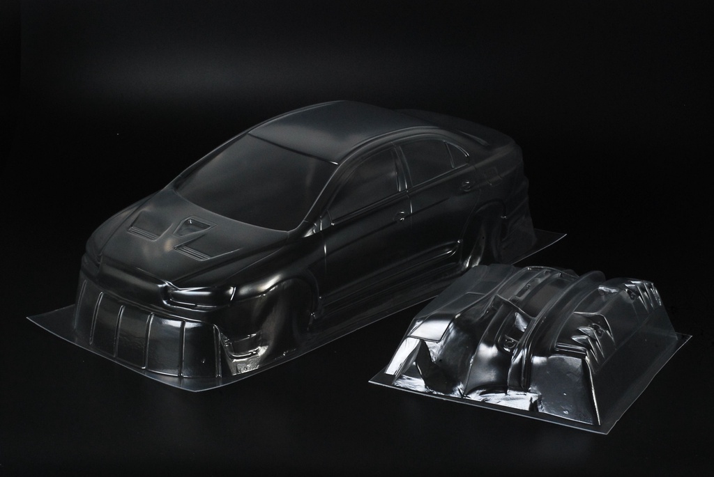 RC 1/10 Lancer Evolution X RC PC body shell Wide Body 195mm width ...