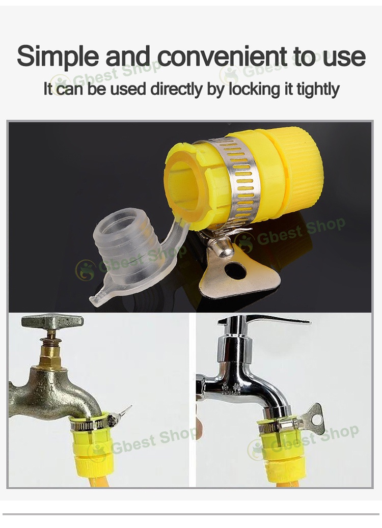 Plastic Brass water tap universal adapter quick pipe connector garden ...
