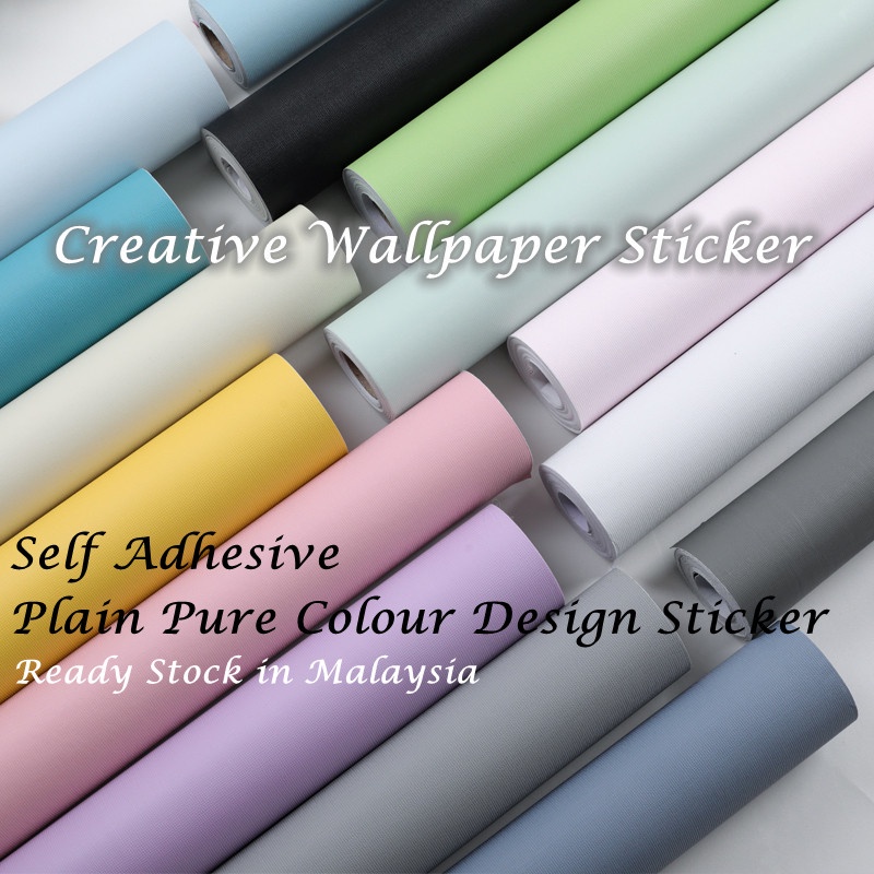 (45cm x 10m) Plain Pure Colour Design PVC Wallpaper Sticker Self ...