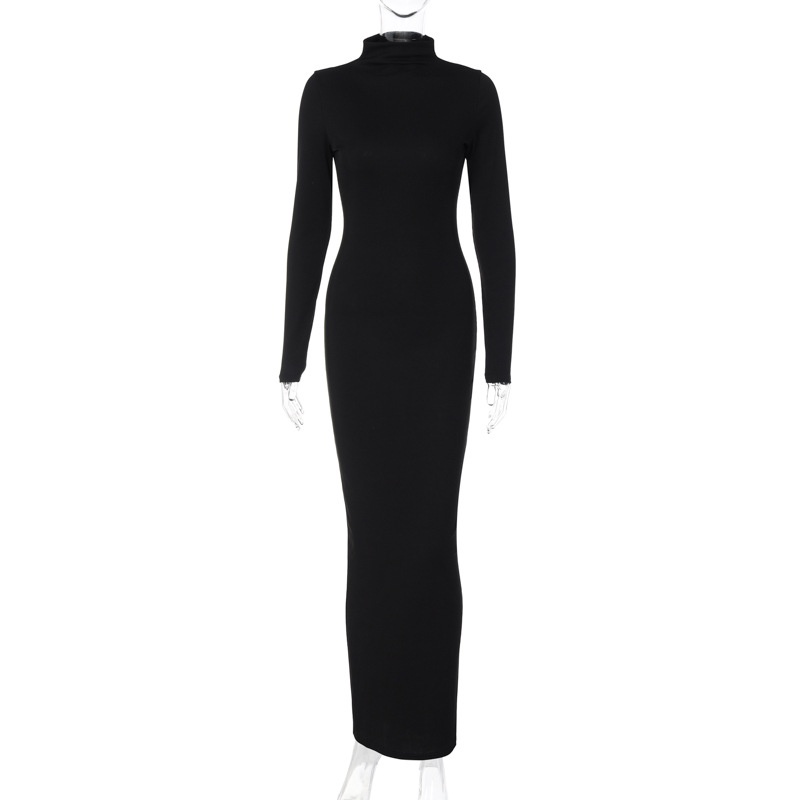 U-sweety Women Fashion Solid Color Turtleneck Slim Fit Long Sleeve ...