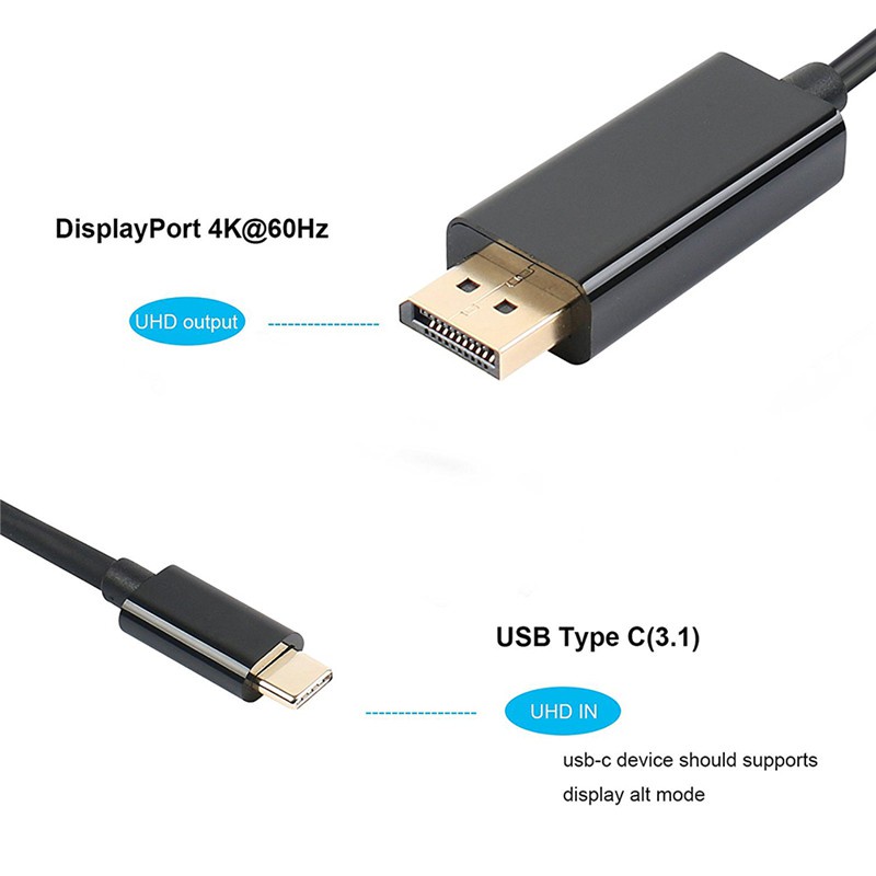 3.1 Usb Type C to Display port Cable 4K DP Displayport 1.4 Thunderbolt ...