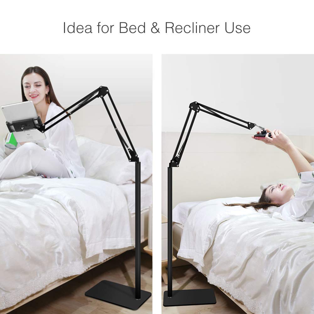 Lazy Floor Phone Tablet Stand 360° Rotating Live Streaming Bedside ...