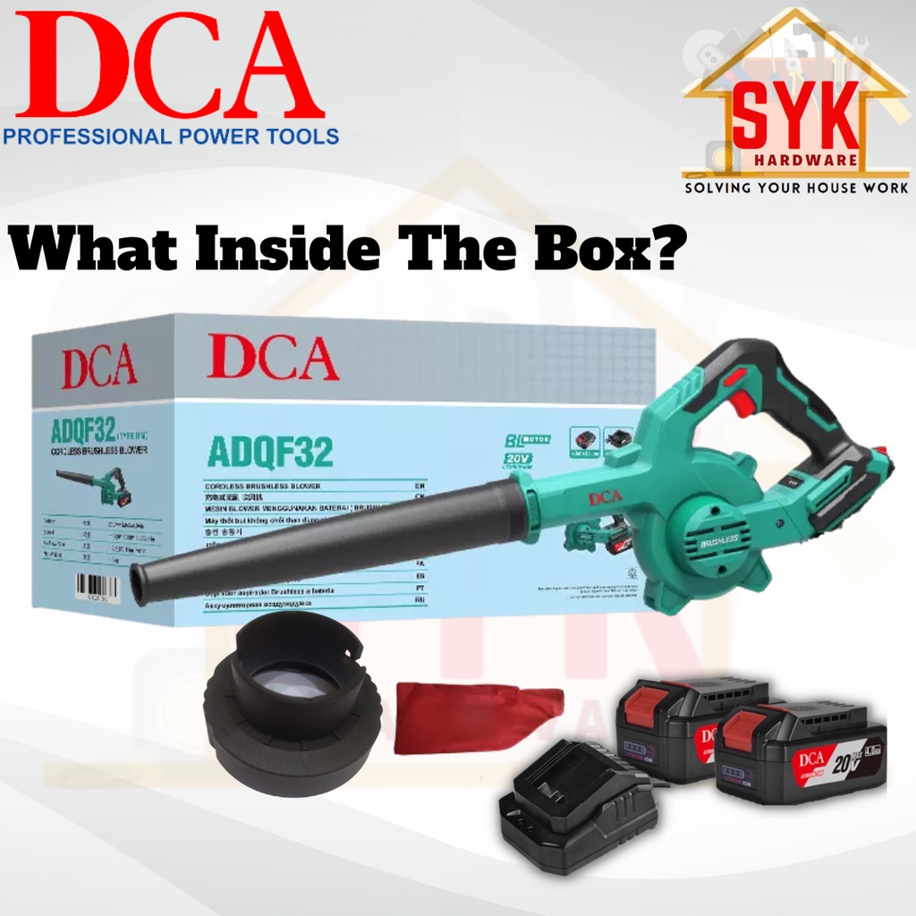 SYK DCA ADQF32 Cordless Brushless Blower Vacuum Cleaner Battery Leaf ...